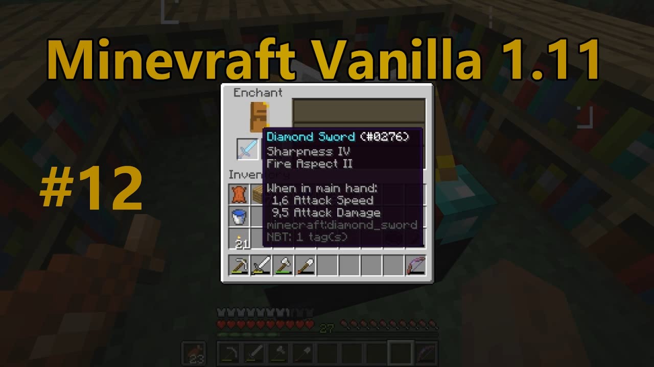 Diamant Schwert mit Sharpness IV und Fire Aspect II Minecraft Vanilla 1 ...