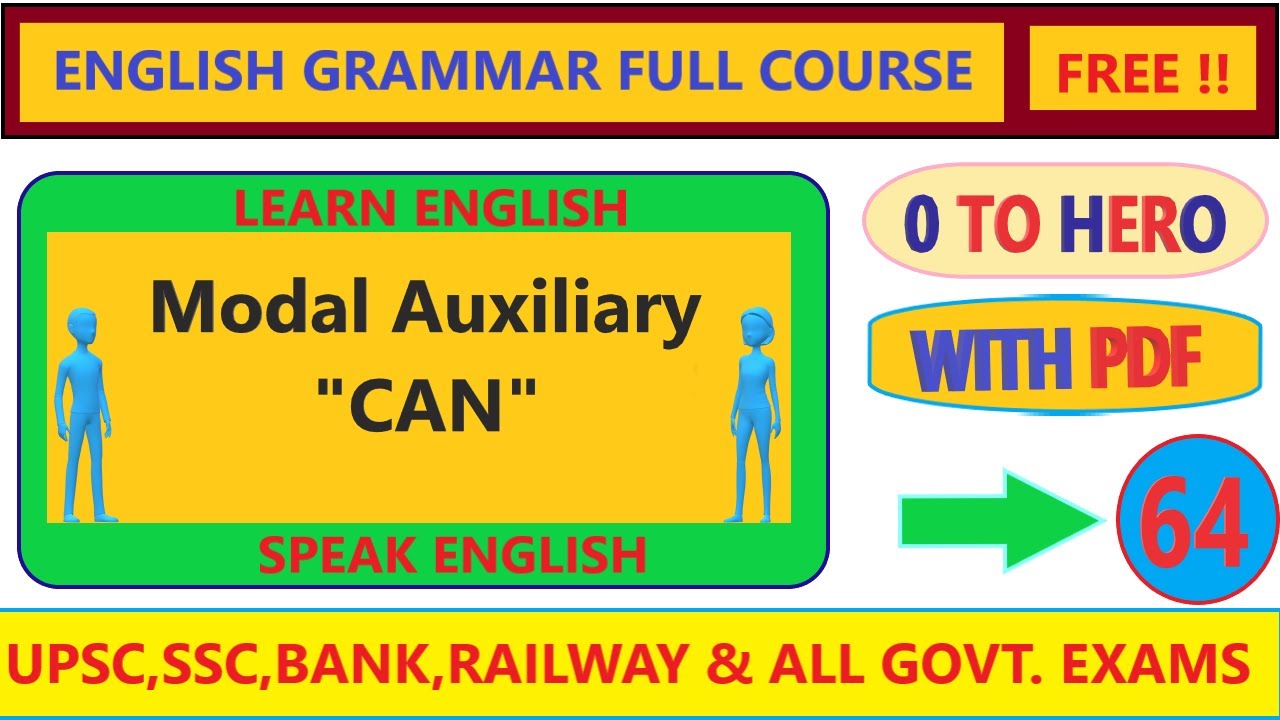 Modal Auxiliary "CAN" #competitive #exam #english #grammar CBSE, UP ...
