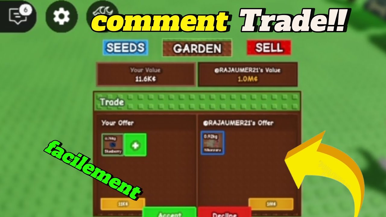Tuto comment trade sur grow a garden - YouTube