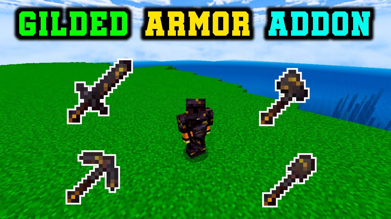 Gilded Netherite Armor Tools And Maces Addon For Minecraft Bedrock 119 Youtube