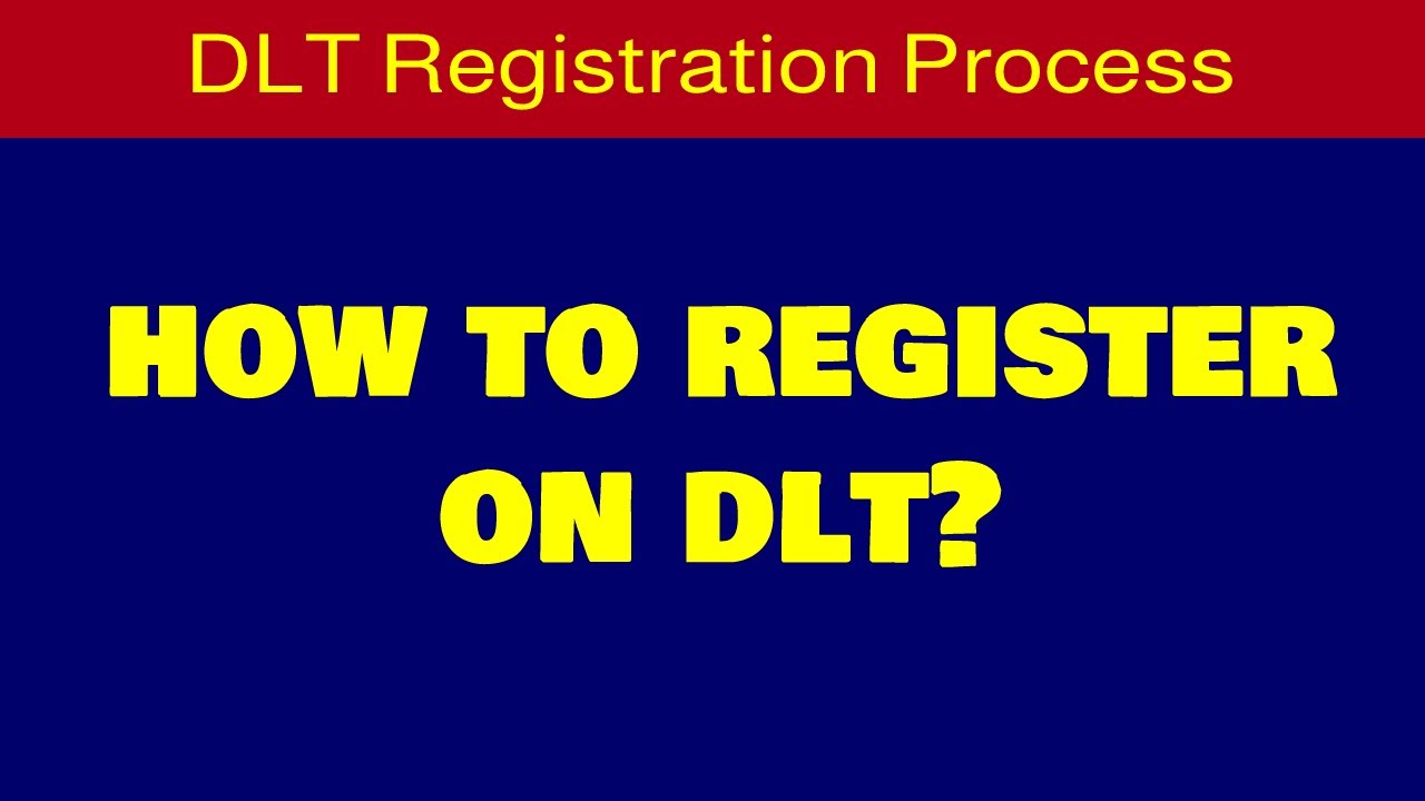 DLT Platform - TRAI New Rules - Registration Process - YouTube