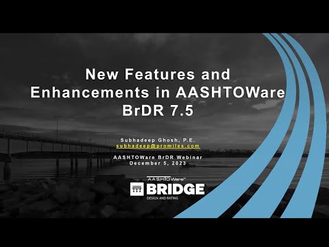 New Features and Enhancements in AASHTOWare BrDR 7.5 - YouTube