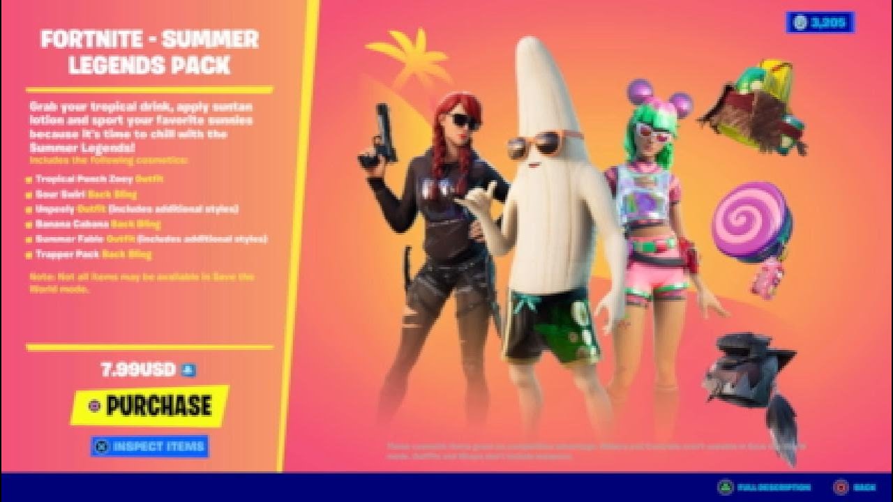 Fortnite Buying The Summer Lengends Pack Showcase - YouTube