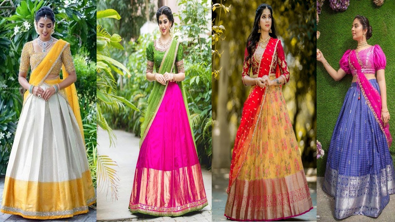Amazing Half Saree Color Combinations Ideas For 2021|| Latest New Half ...