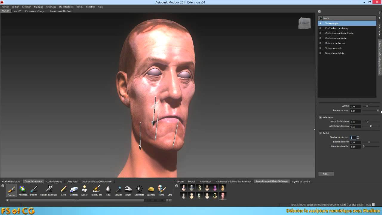 Extrait Tuto Mudbox : Débuter la sculpture numérique - YouTube