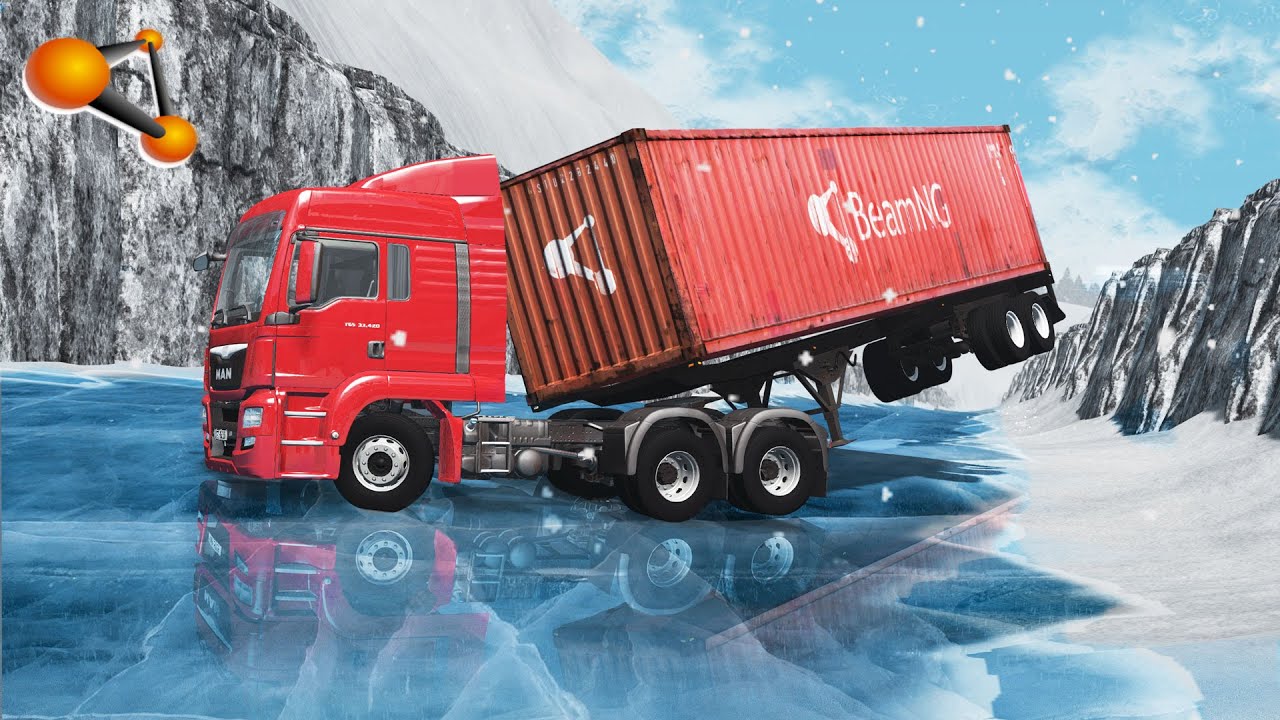 BeamNG.drive - Vehicle Fails On Ice Descent - YouTube