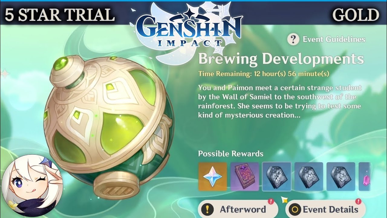 5 STAR TRIAL IN GENSHIN IMPACT BREWING DEVELOPMENTS EVENT - YouTube