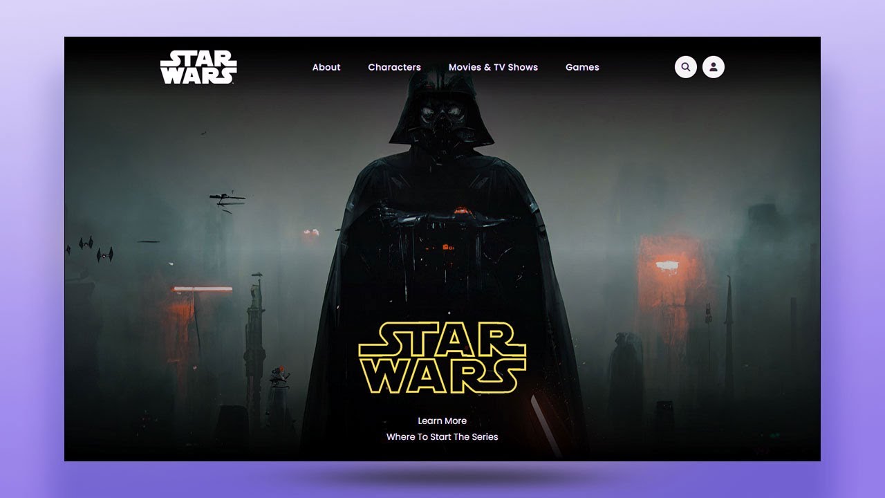 Create a Responsive StarWars Website Design Using HTML And CSS - YouTube