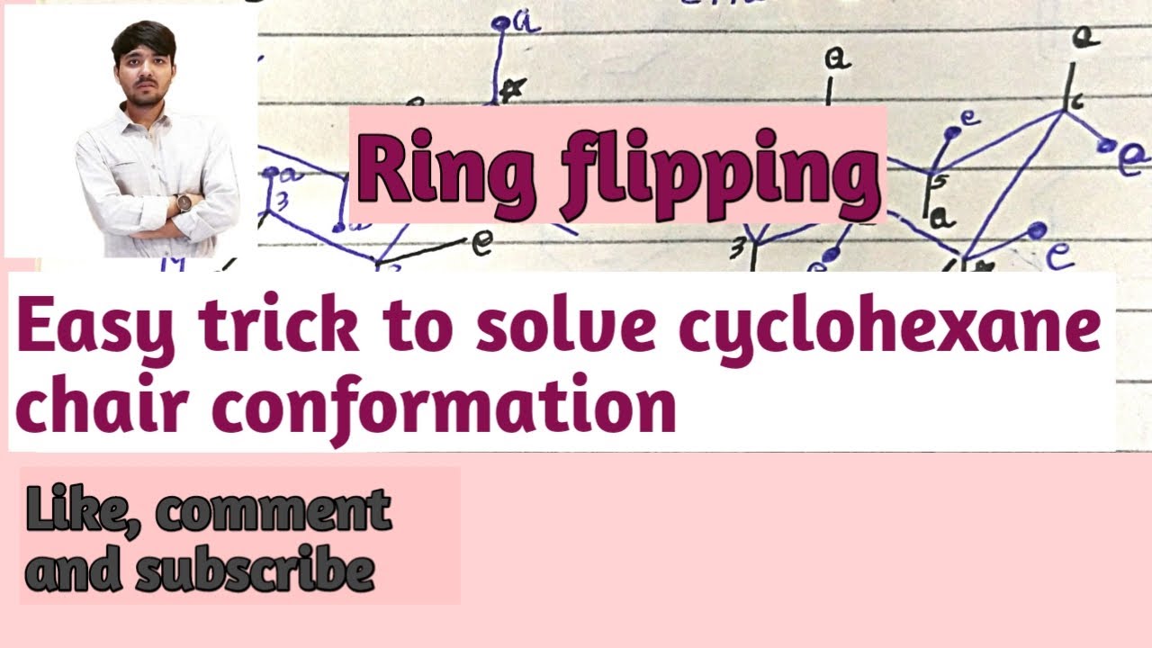 Easy trick to solve cyclohexane chair conformations|| Ring flipping ...