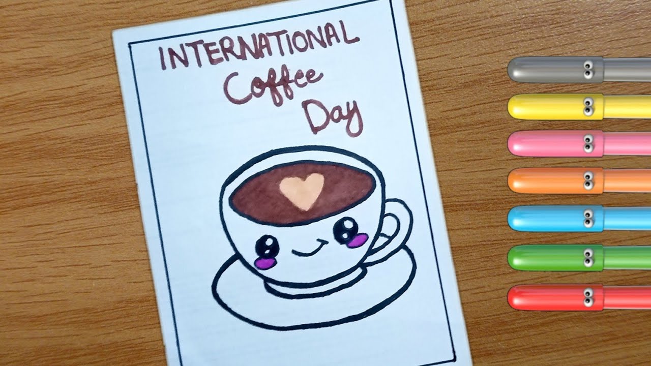 international Coffee day drawing / world coffee day poster / How to ...