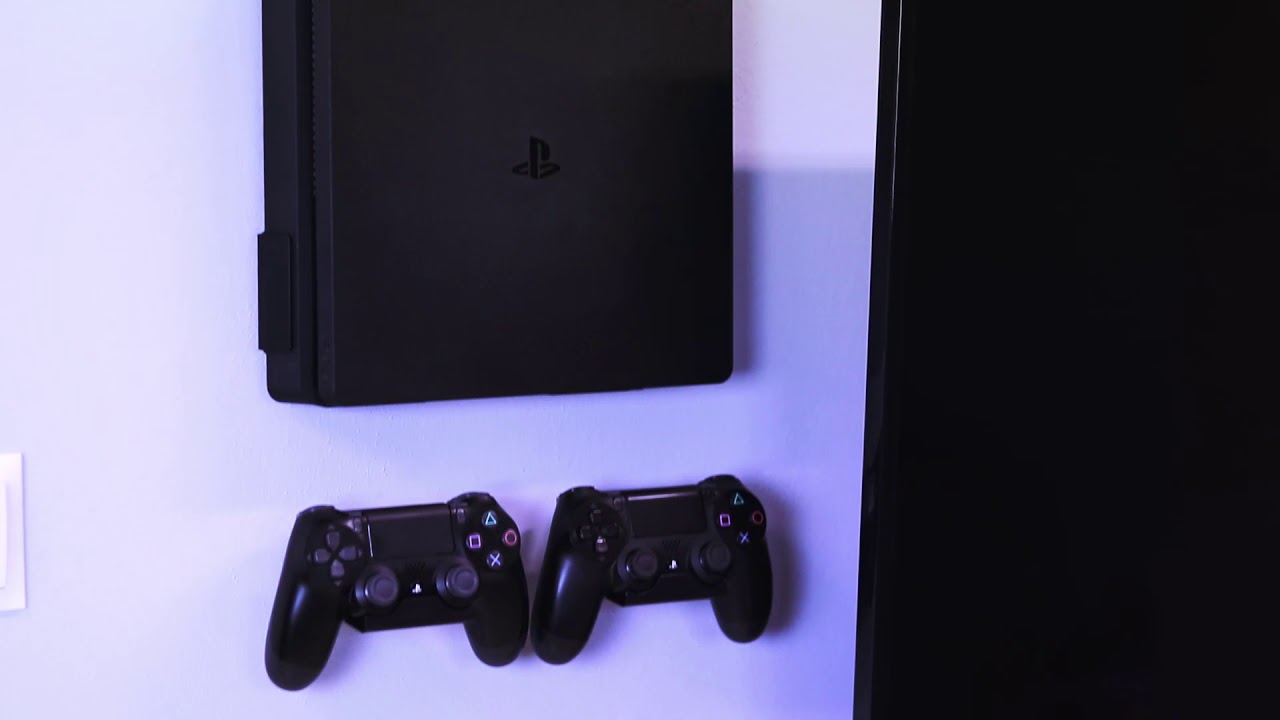 4mount wall mount for PS4 Slim and controllers - YouTube