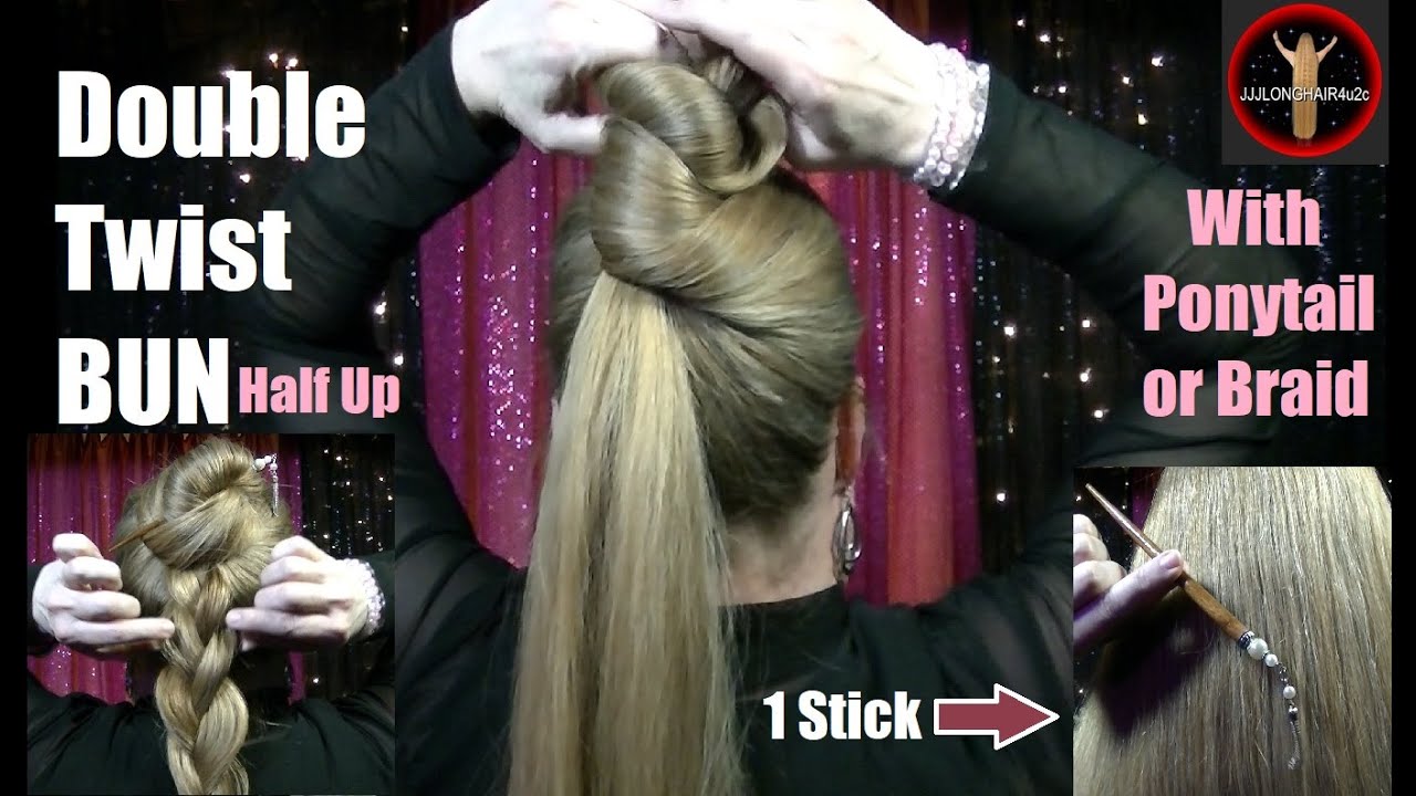 Double Twist Bun💗 half up with Ponytail or Braid TUTORIAL April 2025 ...