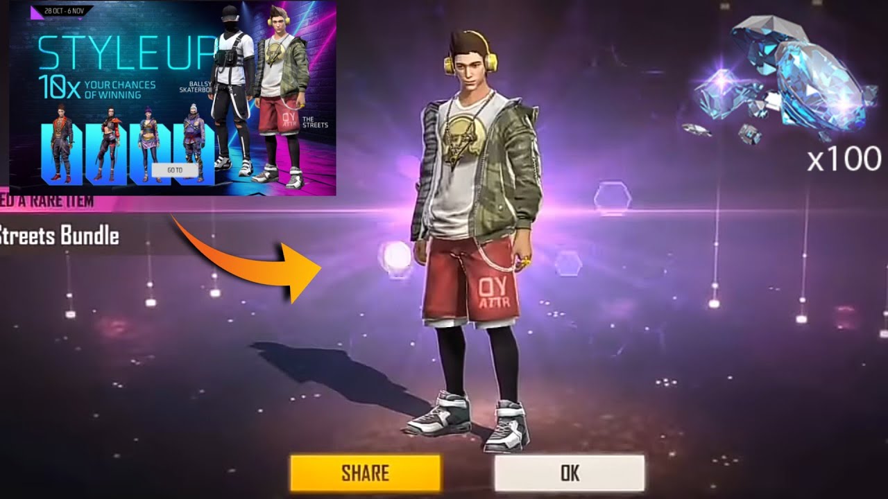 100💎 BREAK DANCER BUNDLE || STYLE UP EVENT IN FREE FIRE || STORE GAMING ...