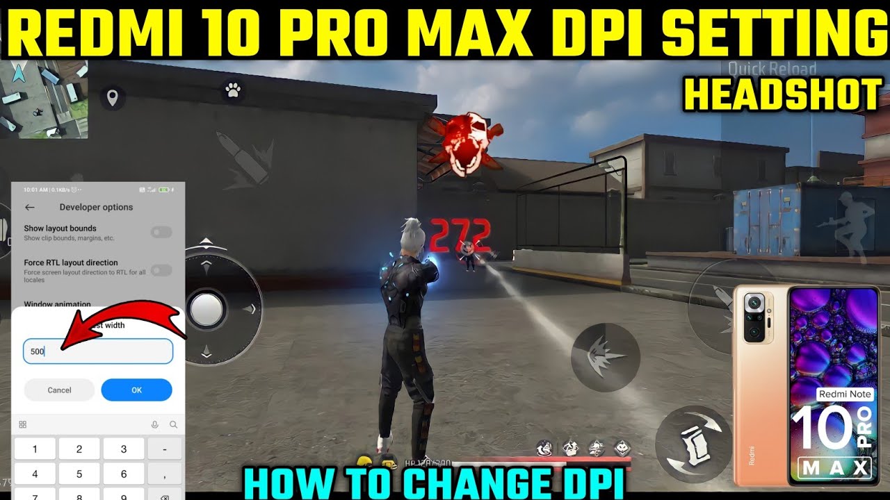 REDMI NOTE 10 PRO MAX BEST DPI SETTING FOR FREE FIRE || HOW TO CHANGE ...