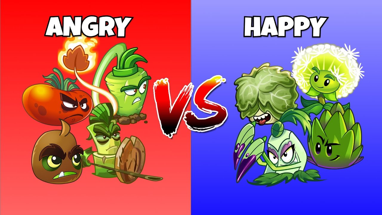 Team HAPPY☺️ vs ANGRY😡 - Who Will Win?🤔 - PvZ 2 Plants vs Plant🌱 - YouTube