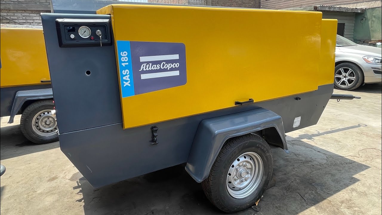 Compresora de aire portátil Atlas Copco XAS 186 - YouTube