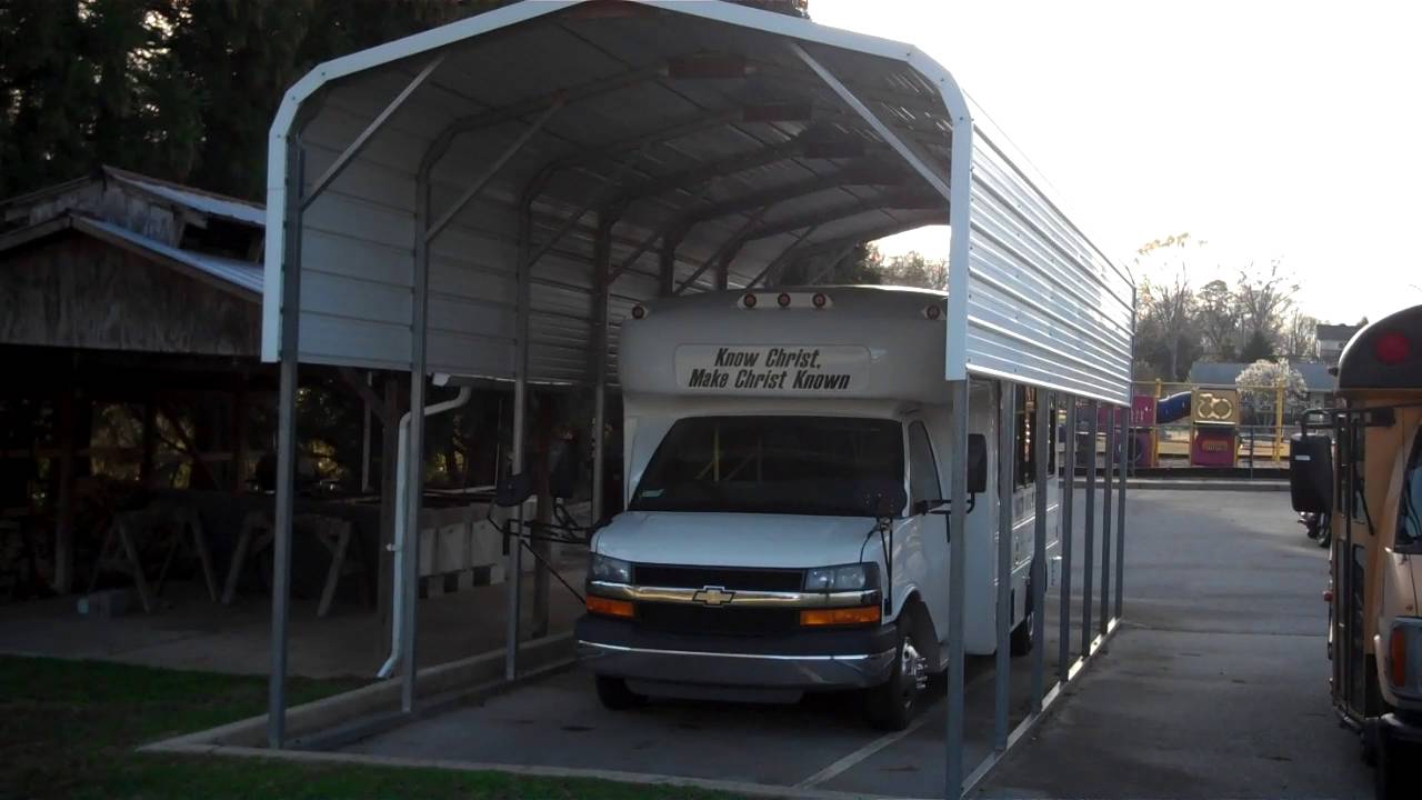 12x31x10 Bus or Camper,RV port..Anderson Carports 864-296-3202 - YouTube