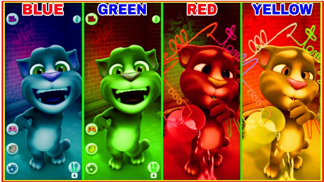 MY Talking Tom Colors Effects Games ! Tom Funny 💯😜🍉🍇🌶️ - YouTube