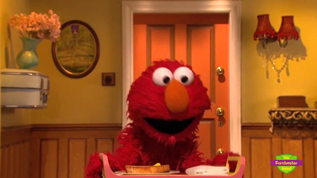 Furchester Hotel - The tea time monsters walk by while Elmo is ...