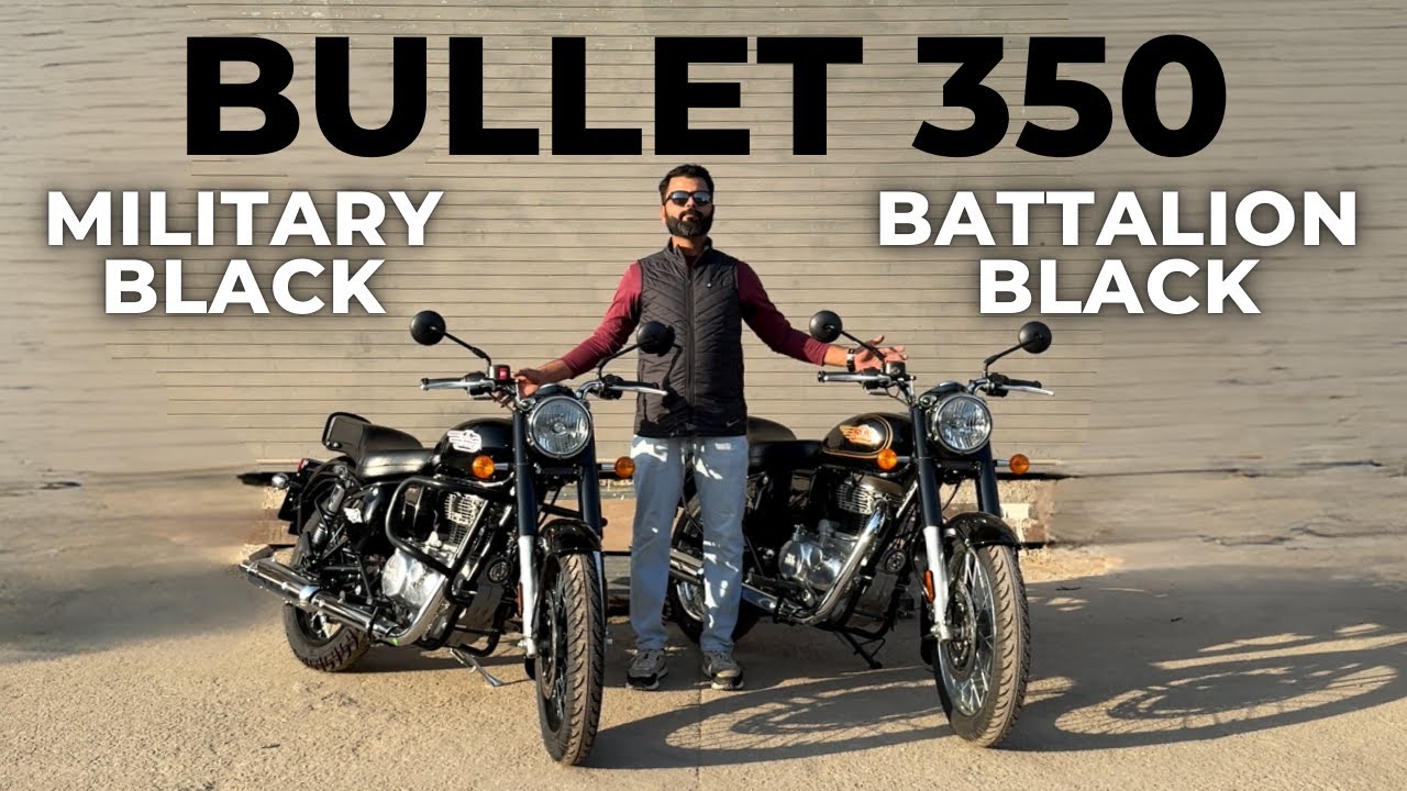 Bullet 350 Battalion Black vs Military Black Custom | Motorxone - YouTube