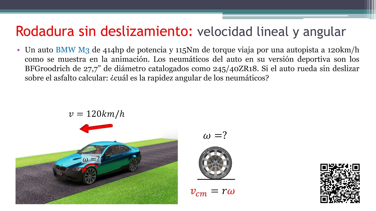 RODADURA SIN DESLIZAMIENTO EJERCICIOS RESUELTOS N°11: BMW M3 calcular ...