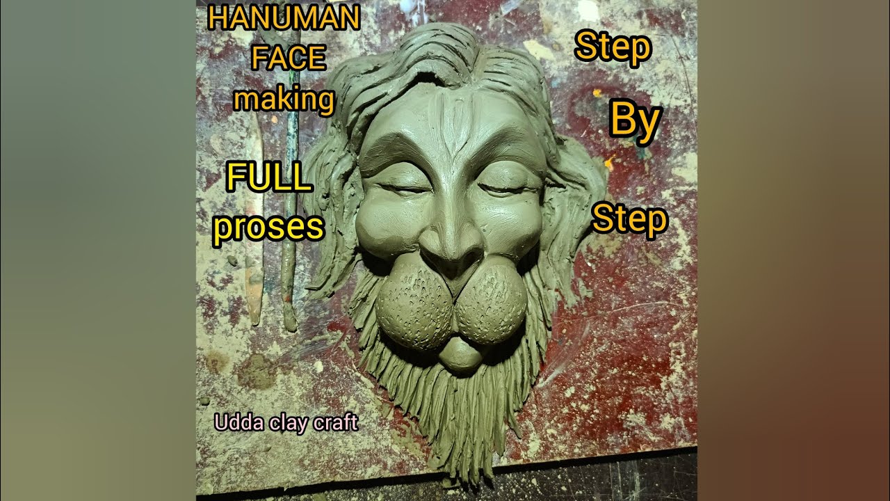 How to make hanoman face with clay//. sculptor artist uddab//#viral ...