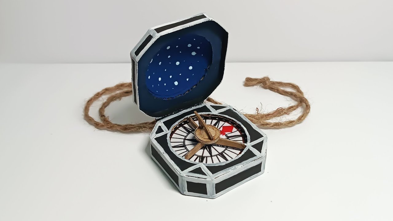 how to make a Pirates of the Caribbean Compass in cardboard - YouTube