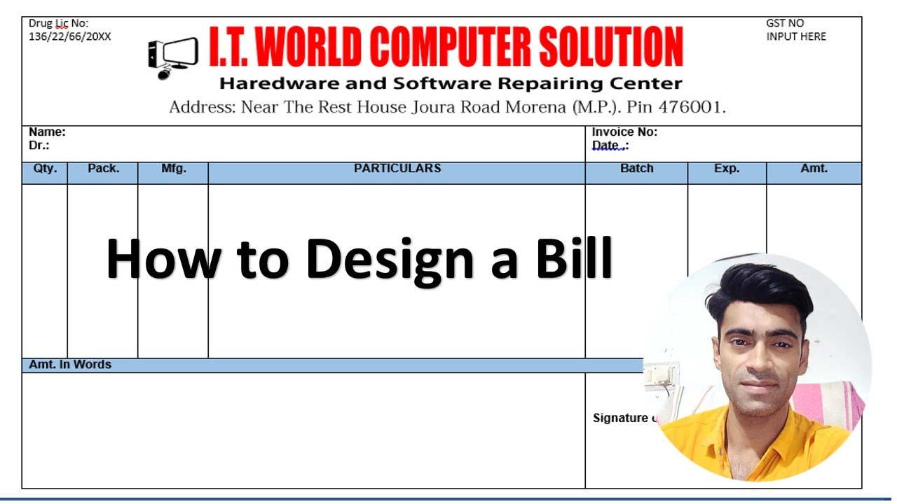 How to design a Invoice (Bill) in MS Word 2007 - YouTube