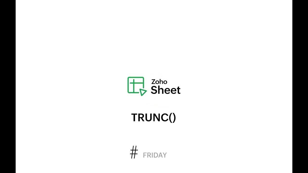 How to use the TRUNC function in your spreadsheets | Zoho Sheet - YouTube