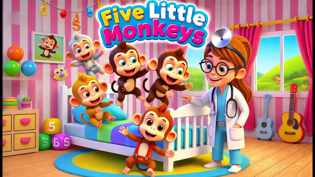 🐵 Five Little Monkeys Having Some Fun | Fun & Playtime Adventure for ...