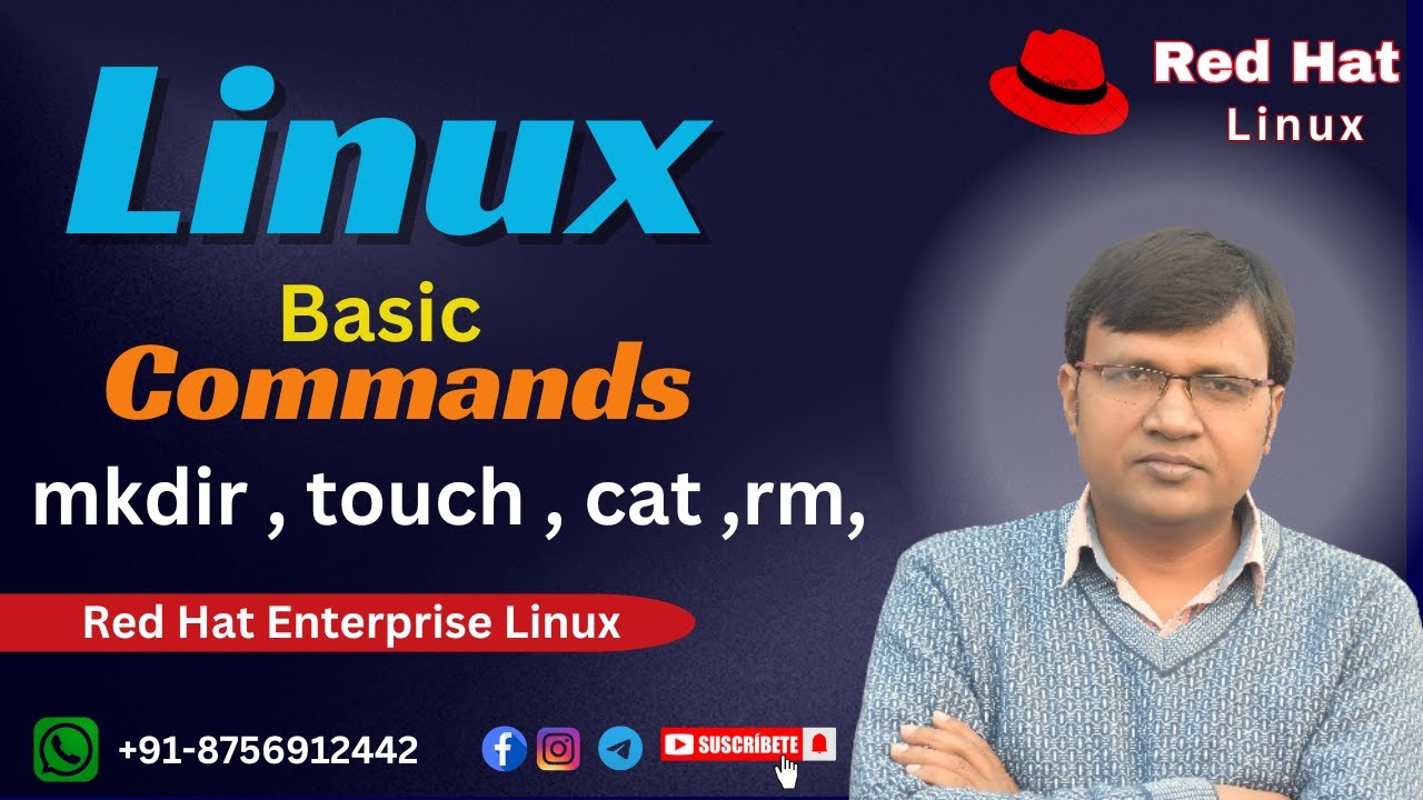 Redhat Linux Commands Mkdir Touch Cat Rm Cp Mv Commands
