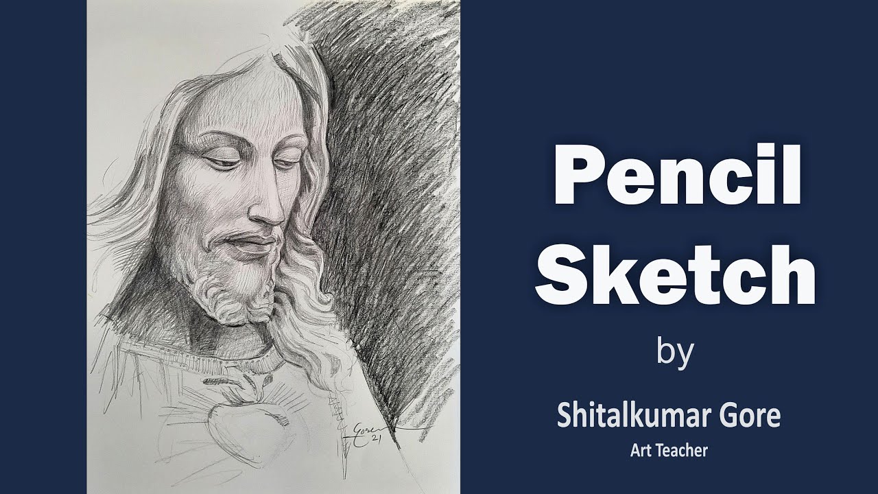 How to draw Lord Jesus Pencil Portrait, Lord Jesus drawing with pencil ...