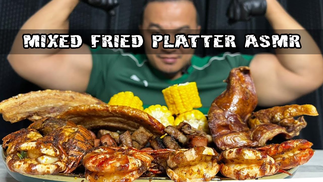 Mixed Fried Platter Mukbang and ASMR | Pinoy Mukbanger | OFW Mukbang ...