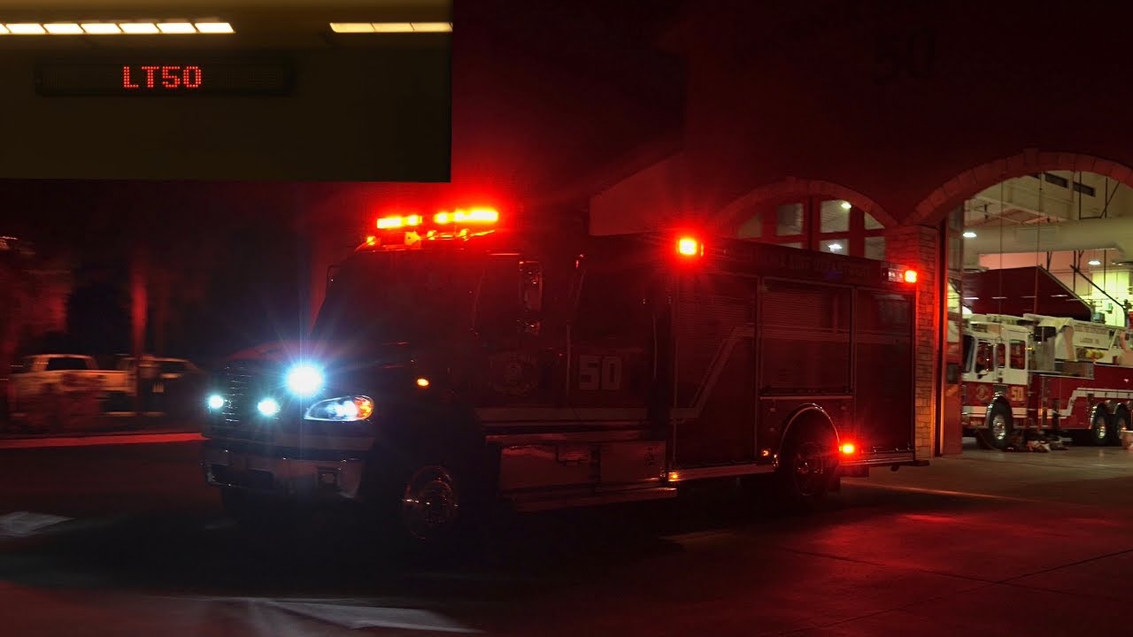 Phoenix Fire Dept. Ladder Tender 50 responding - YouTube