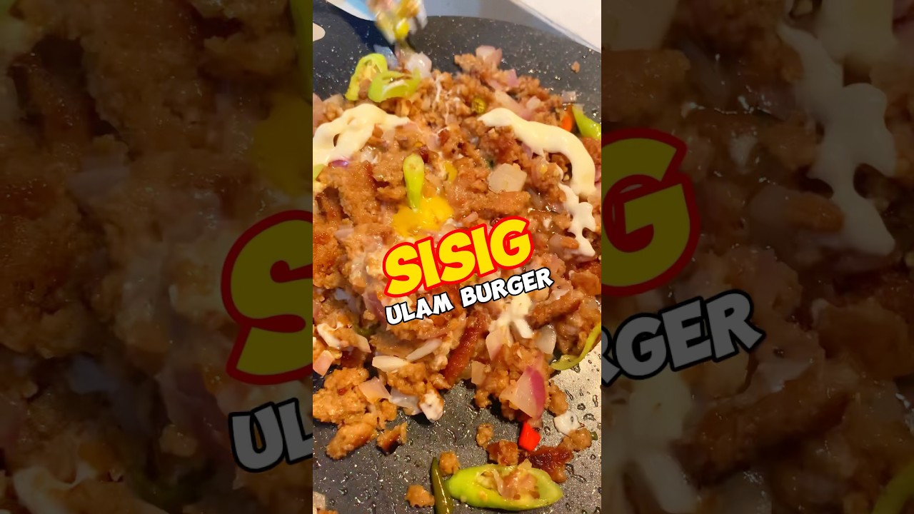 How to make a Filipino style sisig ulam burger #cooking #beefpatty ...