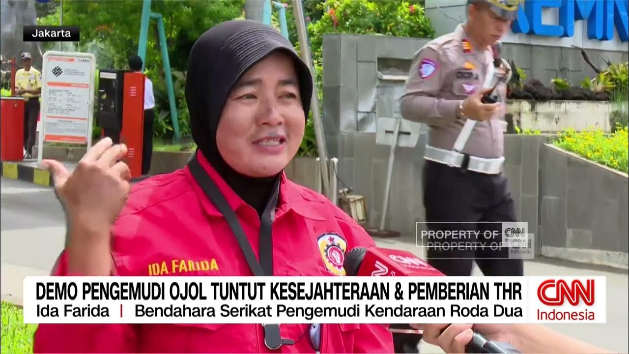 Demo Pengemudi Ojol Tuntut Kesejahteraan dan Pemberian THR - YouTube