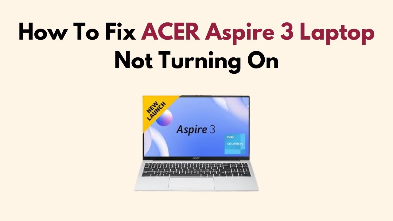 How To Fix ACER Aspire 3 Laptop Not Turning On - YouTube