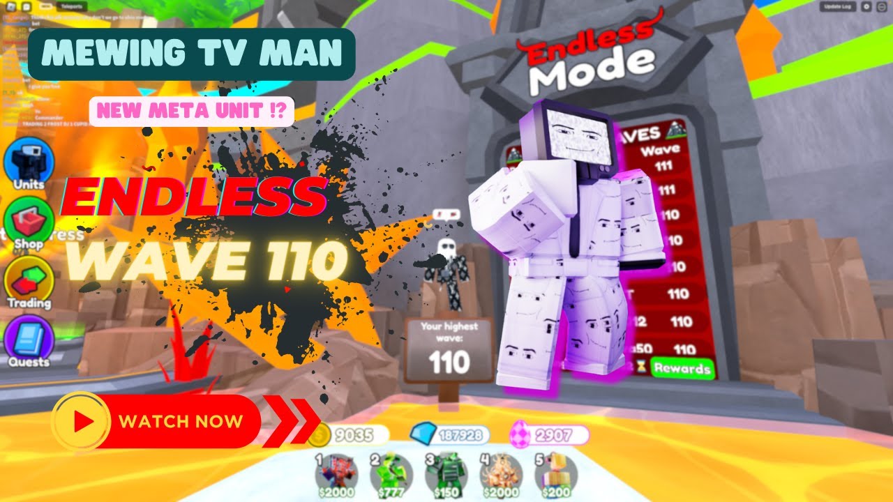 Mewing TV Man : Reaching Wave 110 in Endless Mode - EP3 | Toilet Tower ...