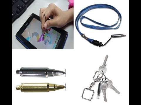 DAGi stylus P206 accu pen demo with iPhone 5 & several tablets - YouTube