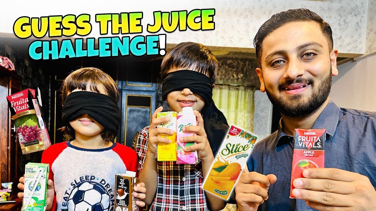 GUESS THE JUICE Challenge 🍹😂Funny Kids Challenge Vedio - Haris Shahid ...