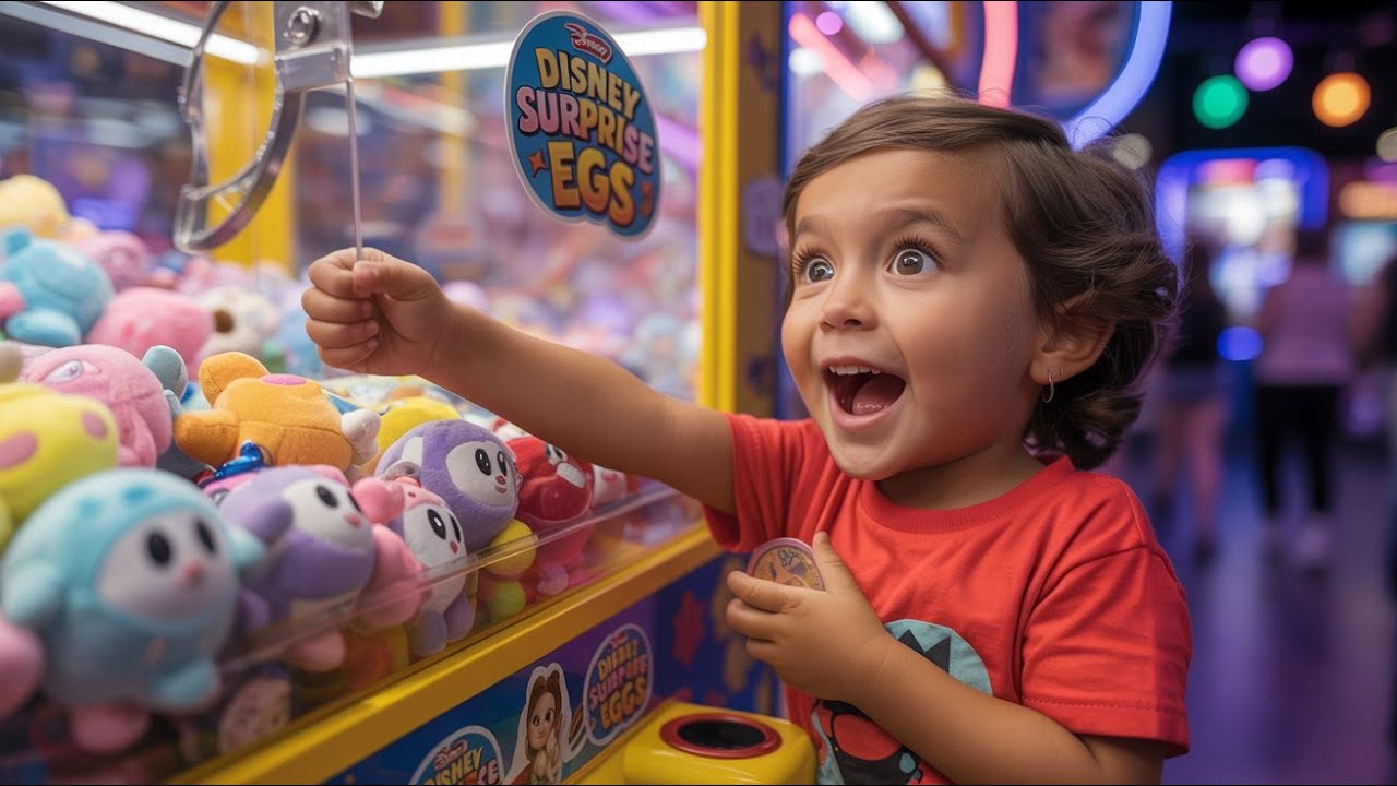 Claw Machine Surprise Eggs! What Disney Toy Will We Get! 🥚👑🕹️ - YouTube