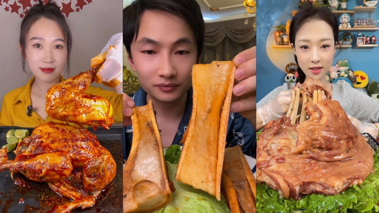 Beef marrow, Lamb ribs, Spicy chicken - YouTube