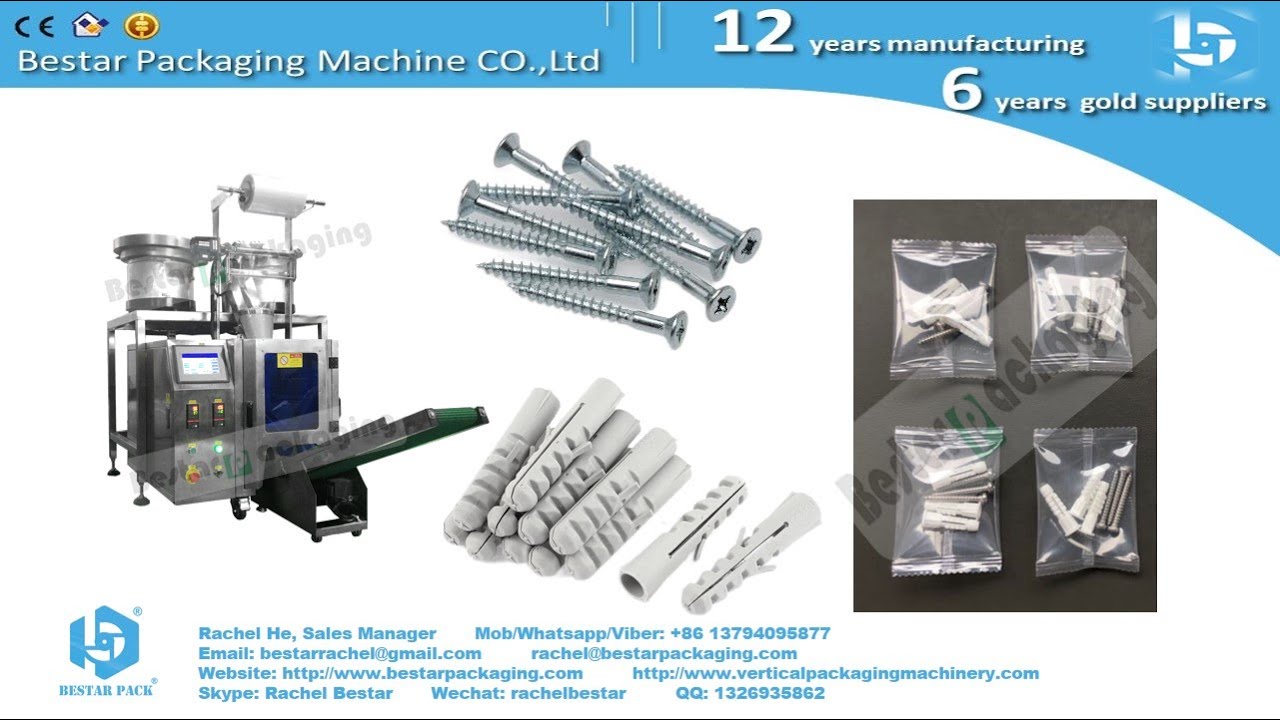 Long screw and expansion screws counting packing machine - YouTube