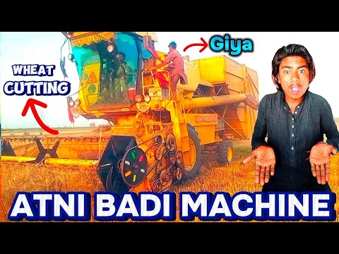 ATNI BADI MACHINE 😲 WHEAT CUTTING 🤭|| HARESHKOLHIVLOGS 🥰 - YouTube