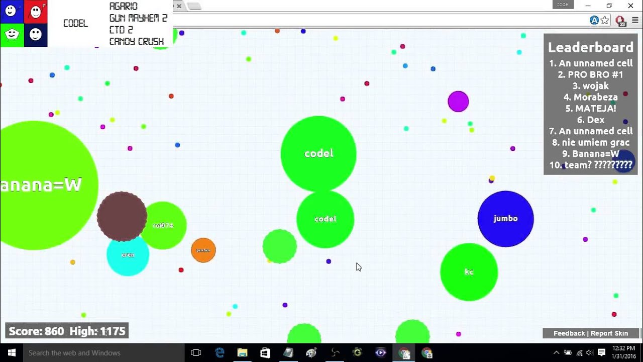 ZERO POINT IT GO CELLS (Agar.io) - YouTube