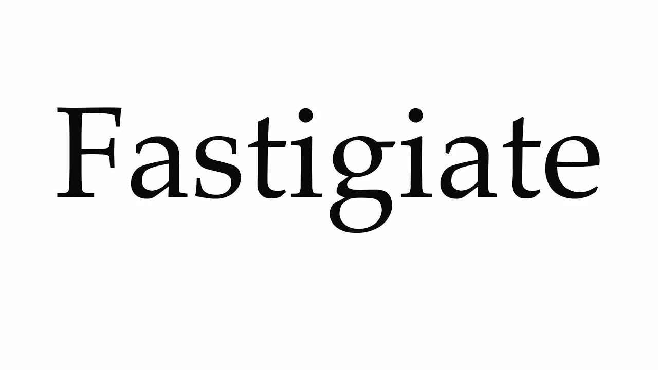 How to Pronounce Fastigiate - YouTube