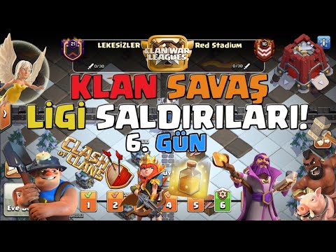 BU SEFER DE BEN PATLADIM ! KLAN SAVAŞ LİGİ 6.GÜN CANLI SALDIRILARIM (CWL) CLASH OF CLANS