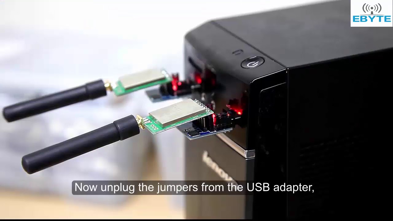 Ebyte wireless module transparent transmission - YouTube