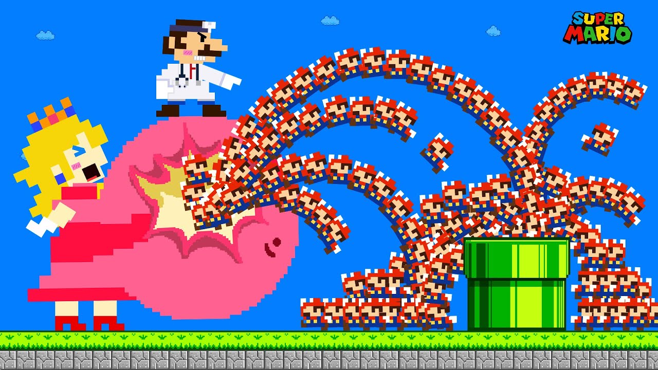 Dr Mario VS 999 Tiny Mario March Madness Rescue Peach IN Pregnant Maze ...