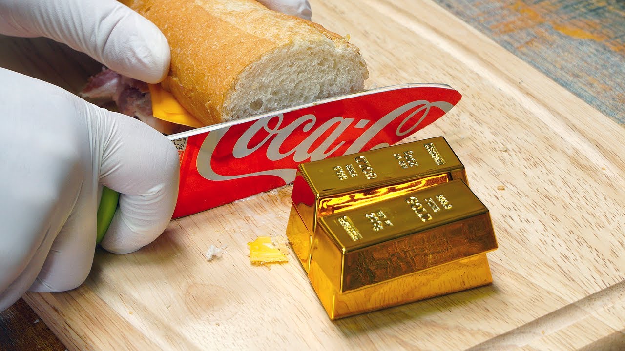 The strongest knife to make gold - Sandwich Stop Motion Cooking ＆ ASMR ...